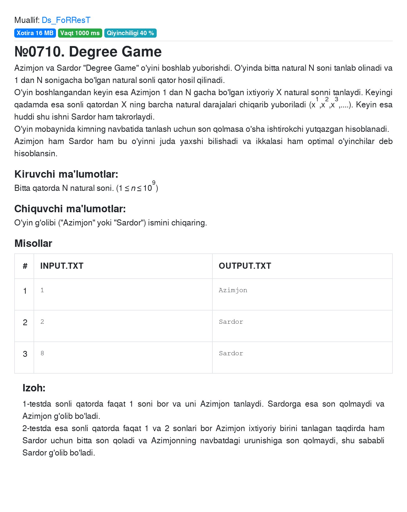 Degree Game - RoboContest
