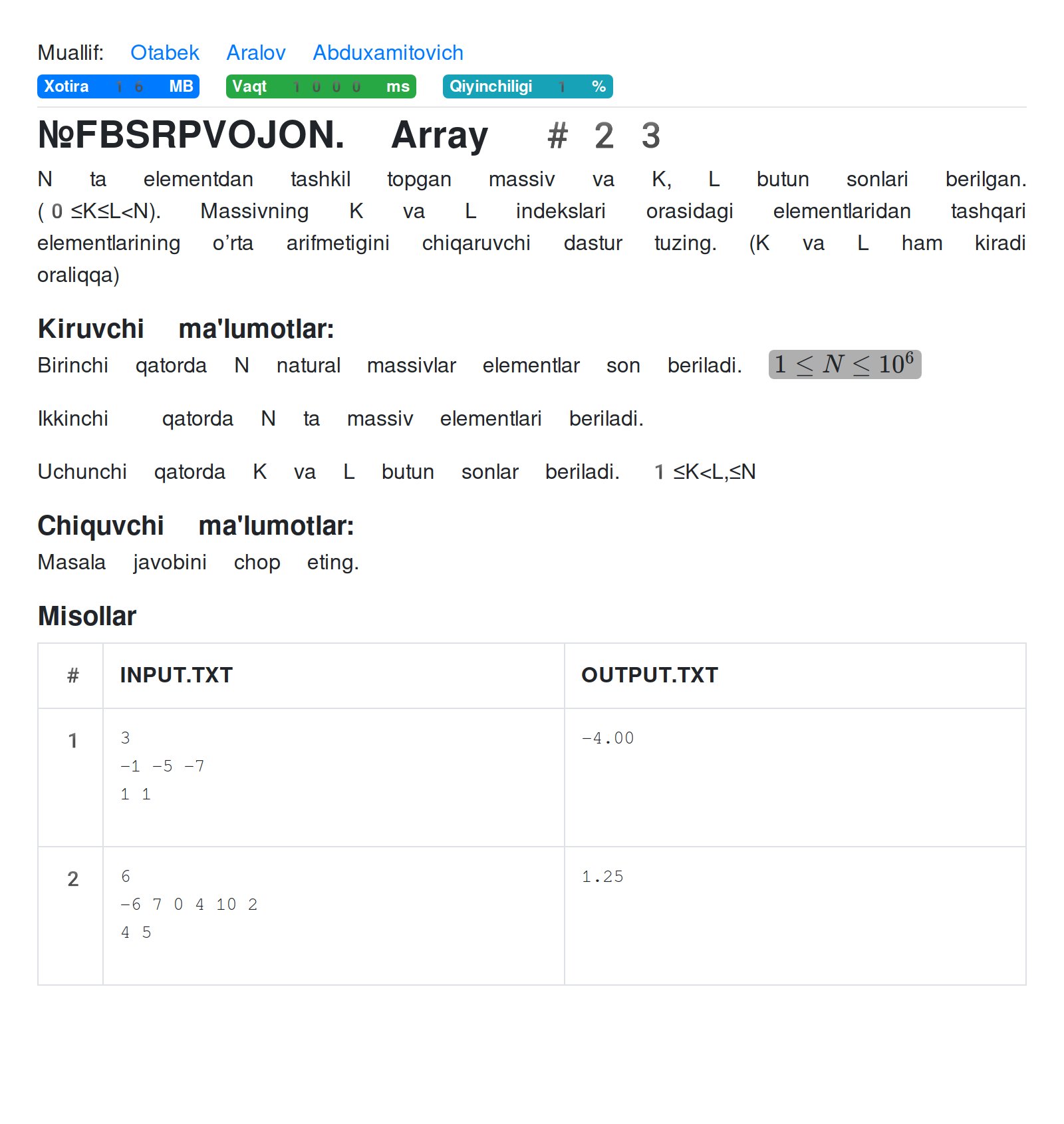 Array #23 - RoboContest