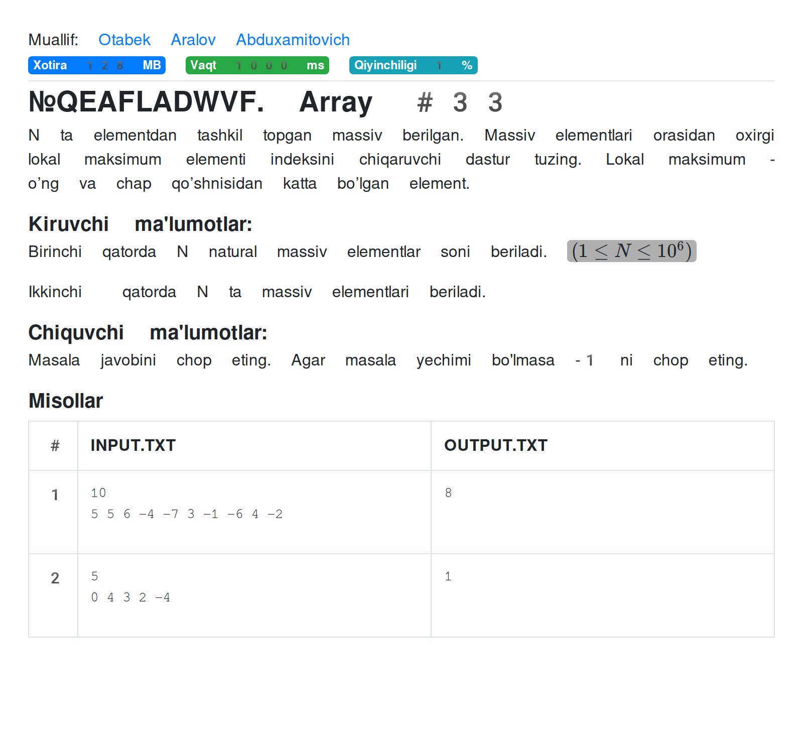 Array #33 - RoboContest