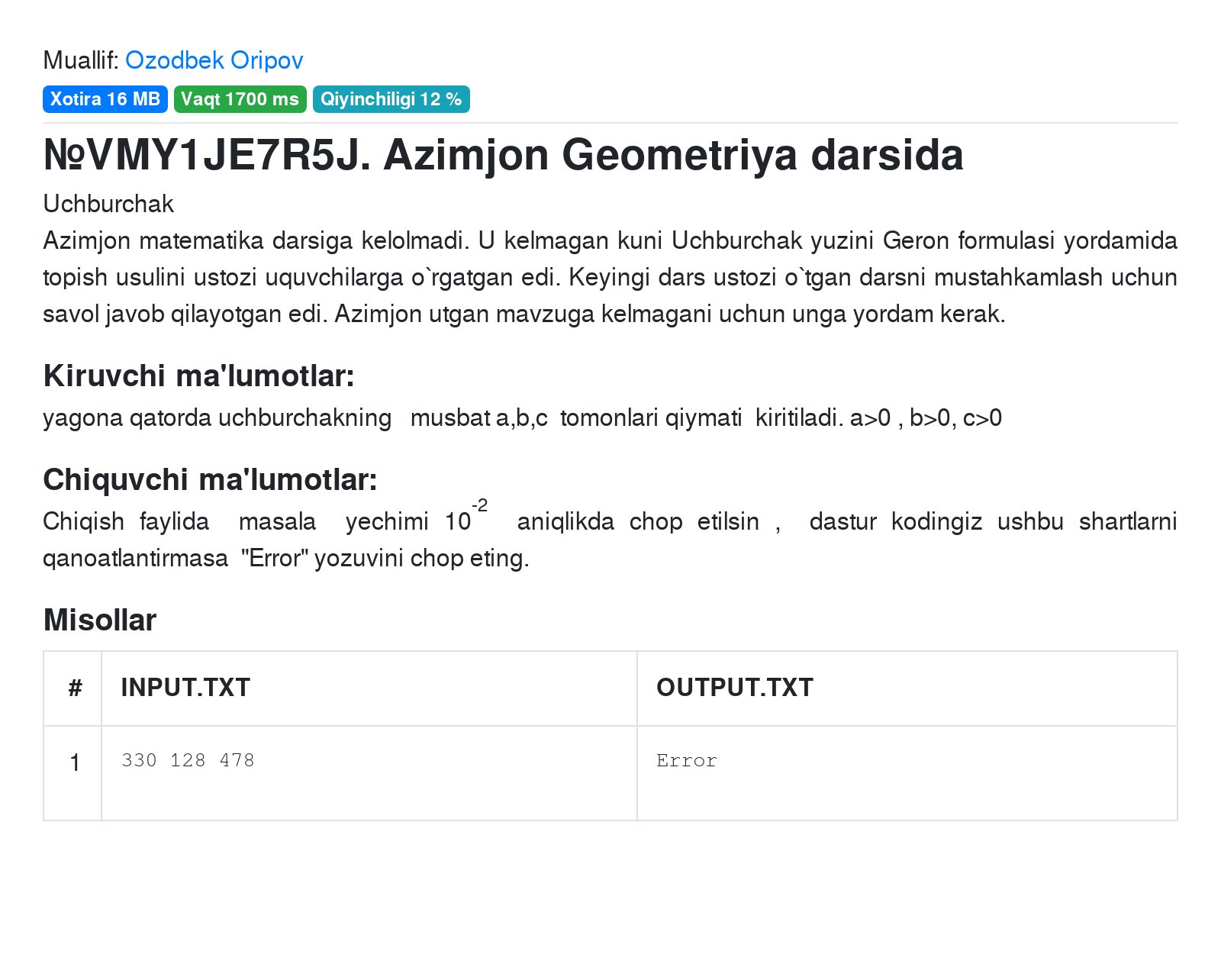 Azimjon Geometriya darsida - RoboContest